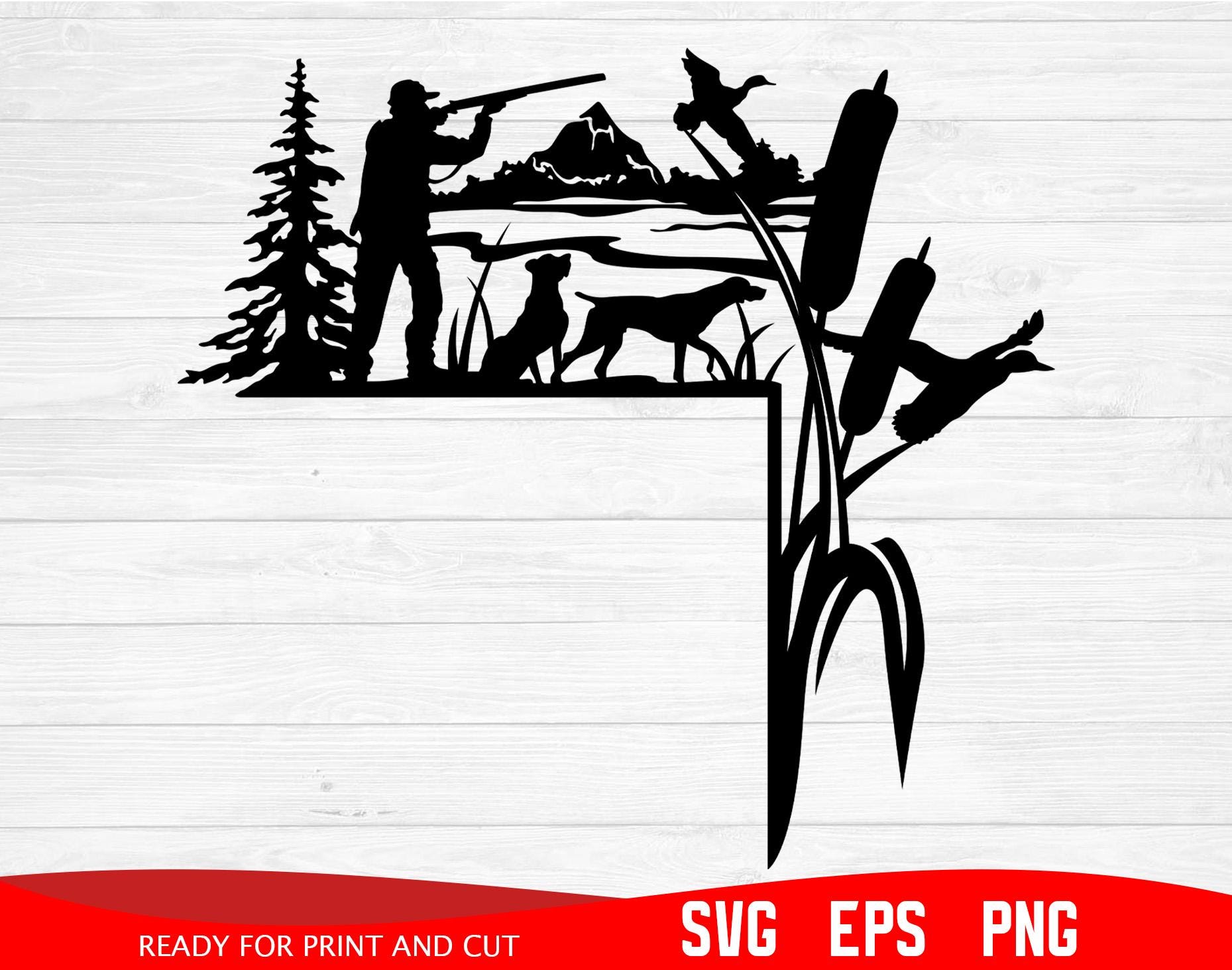 Duck Hunting Door Corner Svg, Hunting Door Corner Svg, Home Decoration ...