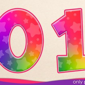 Birthday Numbers Png, Rainbow Numbers Png, Multicolored Numbers Png ...