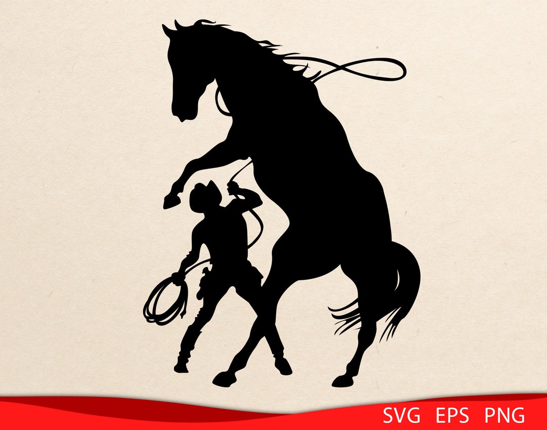 Roping Cowboy Svg, Cowboy Svg, Wild West Svg, Cowboy Scene Png, Cowboy ...