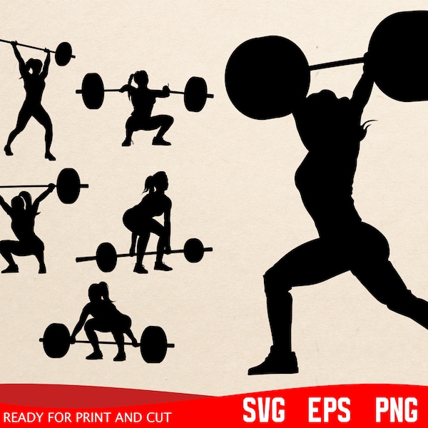 Girl Weightlifting Svg - Etsy