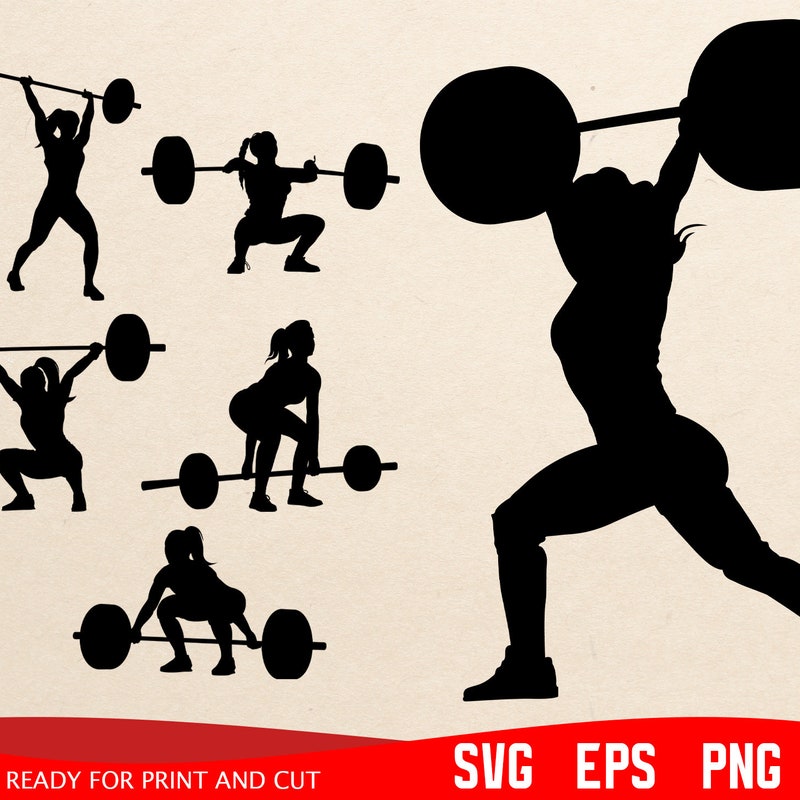 Girl Weightlifting Svg - Etsy