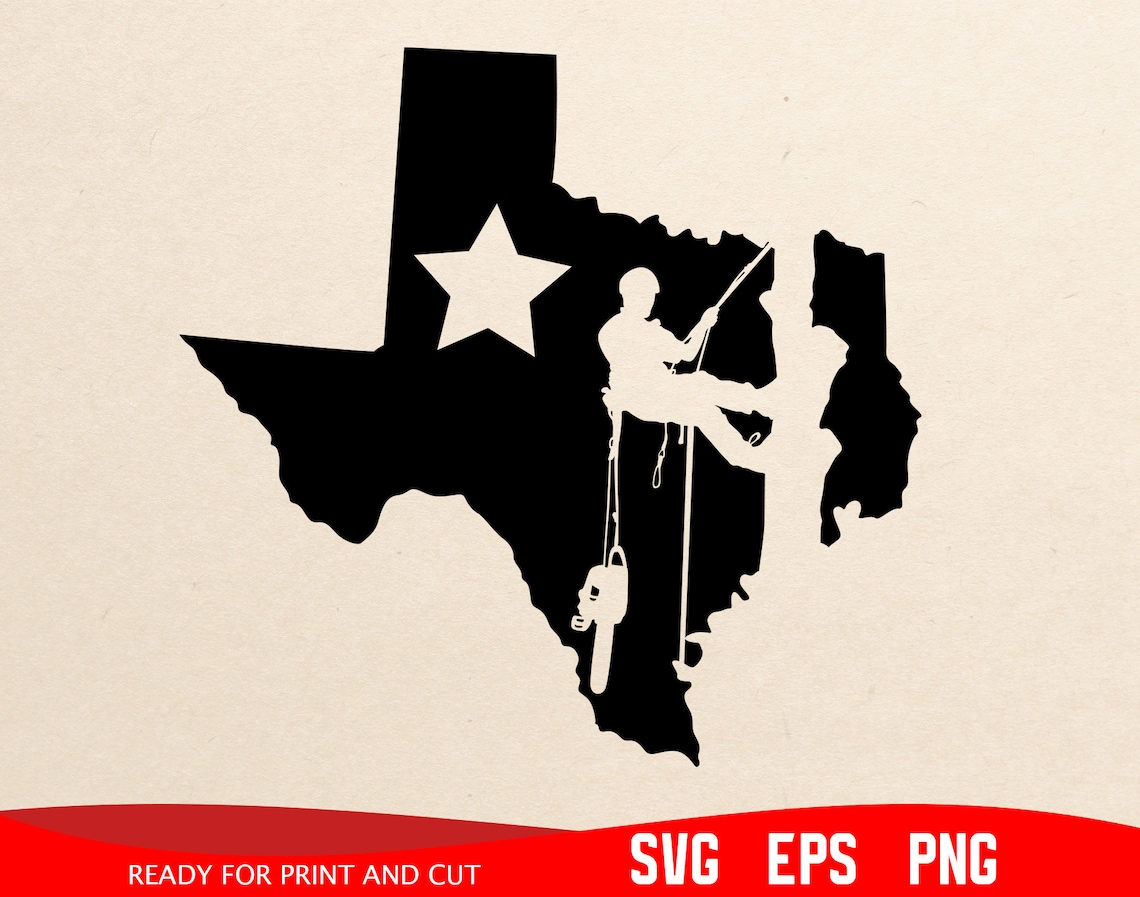 Tree Arborist SVG Tree Services Svg, Tree Cutter Climbing, Silhouette ...