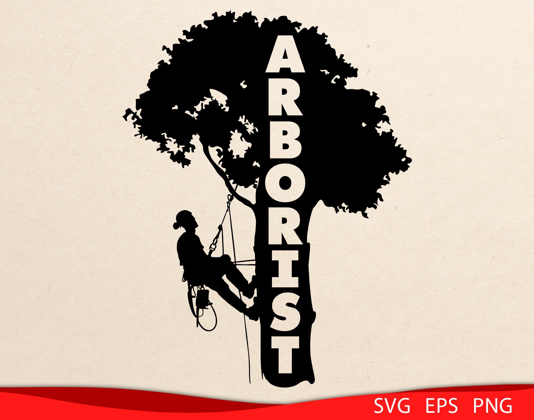Tree Arborist SVG Tree Services Svg, Tree Cutter Climbing, Silhouette ...