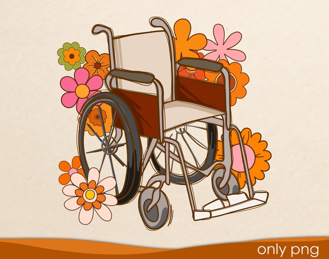 Wheelchair, Wheelchair Png, Flowers, Wheelchair Clipart, Digital File ...