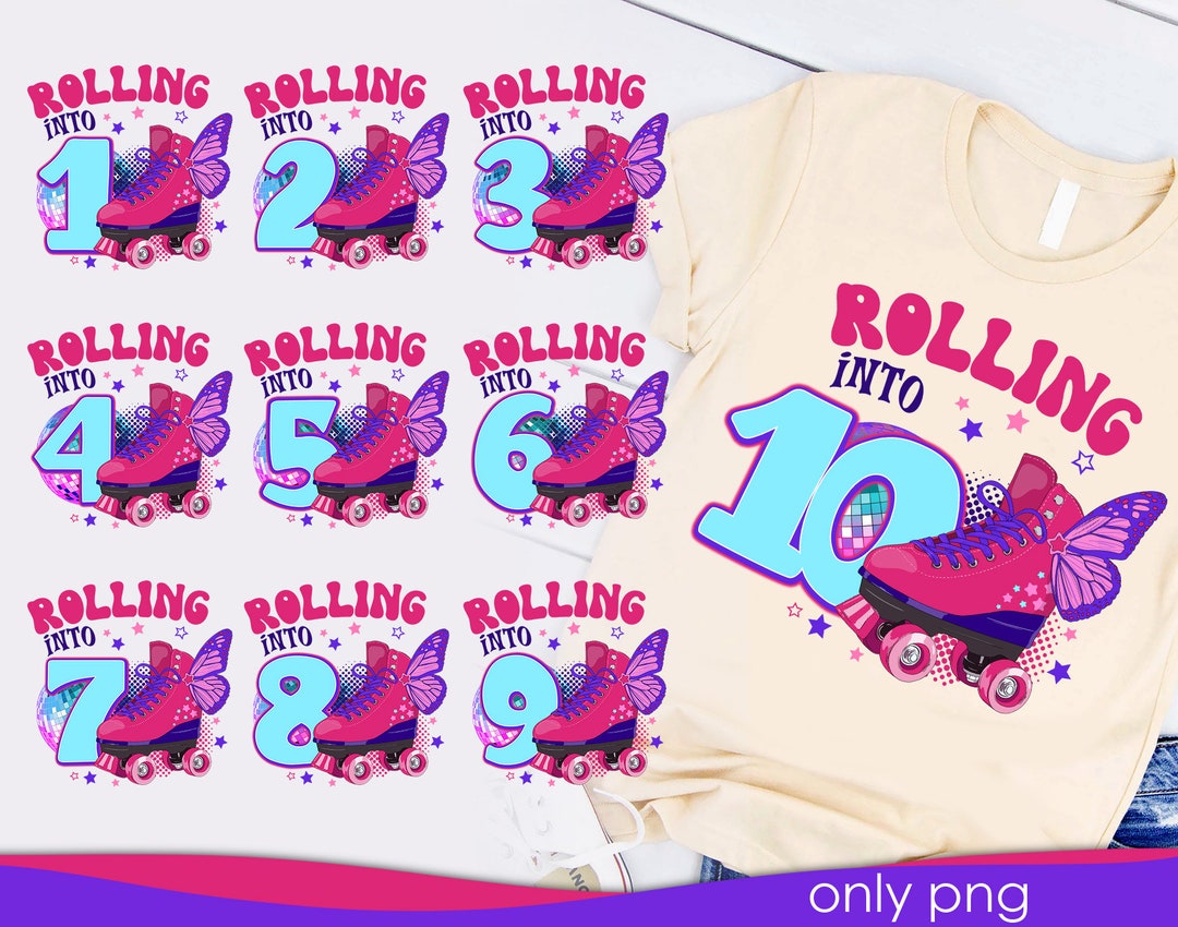 Roller Skates Birthday Girl Png, Roller Skating Birthday Png, Birthday ...