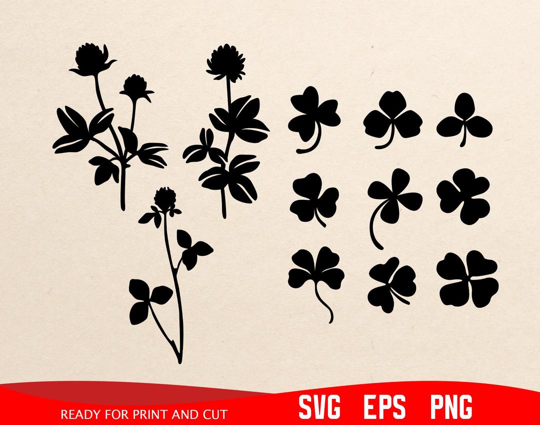 Clover Svg Eps Png, Clover SVG Files for Cricut, Clover Silhouette Svg ...