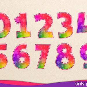 Birthday Numbers Png, Rainbow Numbers Png, Multicolored Numbers Png ...