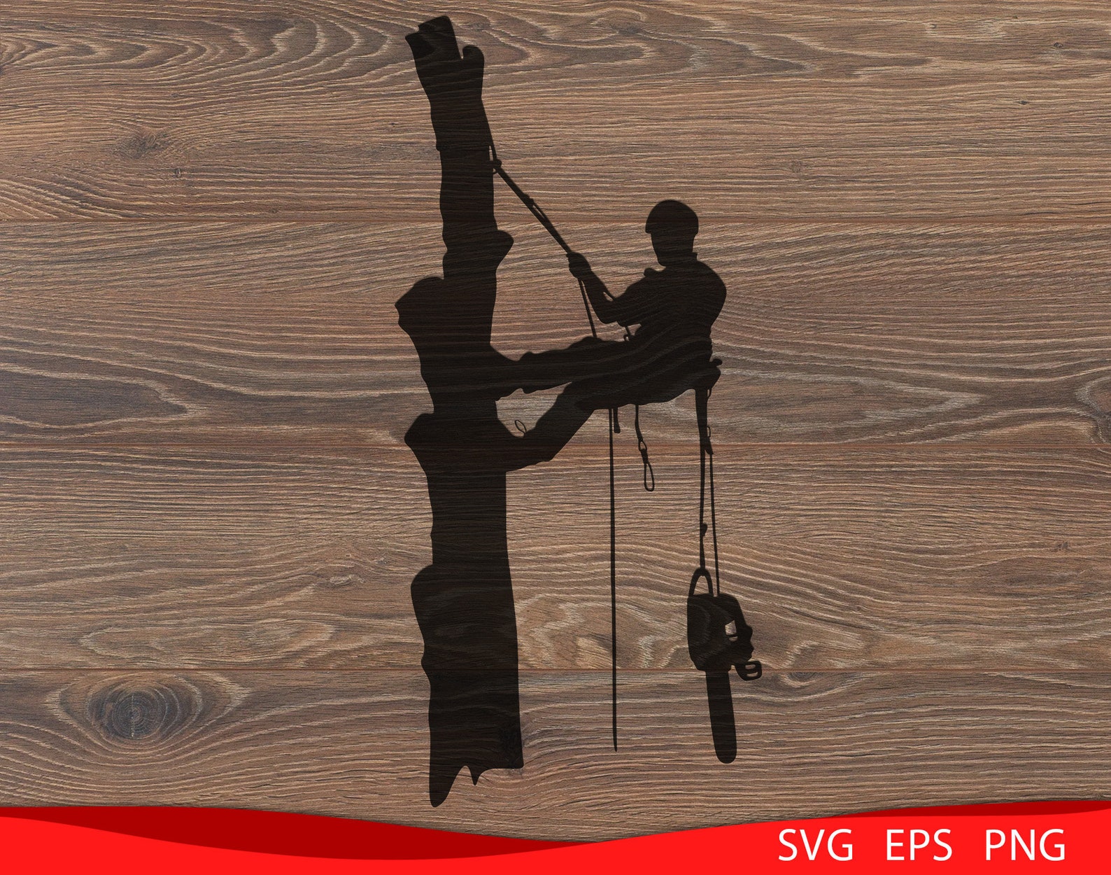 Tree Arborist SVG Tree Services Svg, Tree Cutter Climbing, Silhouette ...