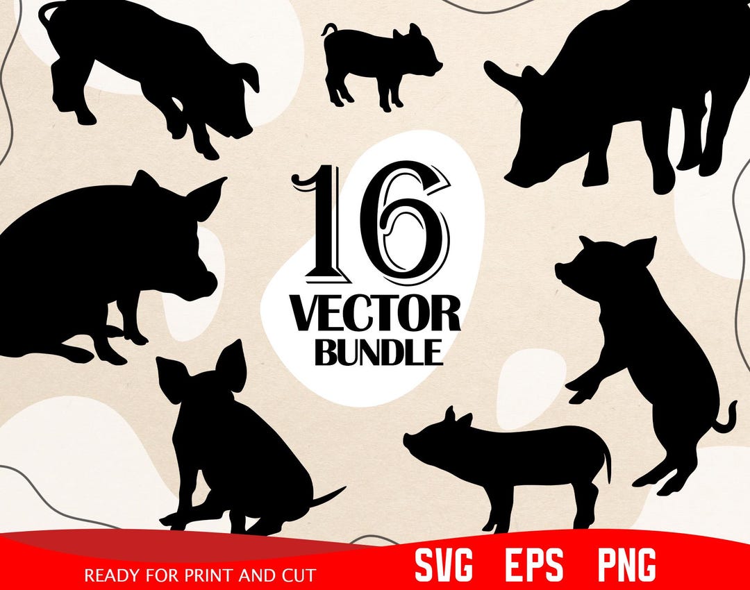 Pig SVG Bundle, Pig Svg Eps, Pig Png, Pig Vector, Pig Cut Files, Pig ...