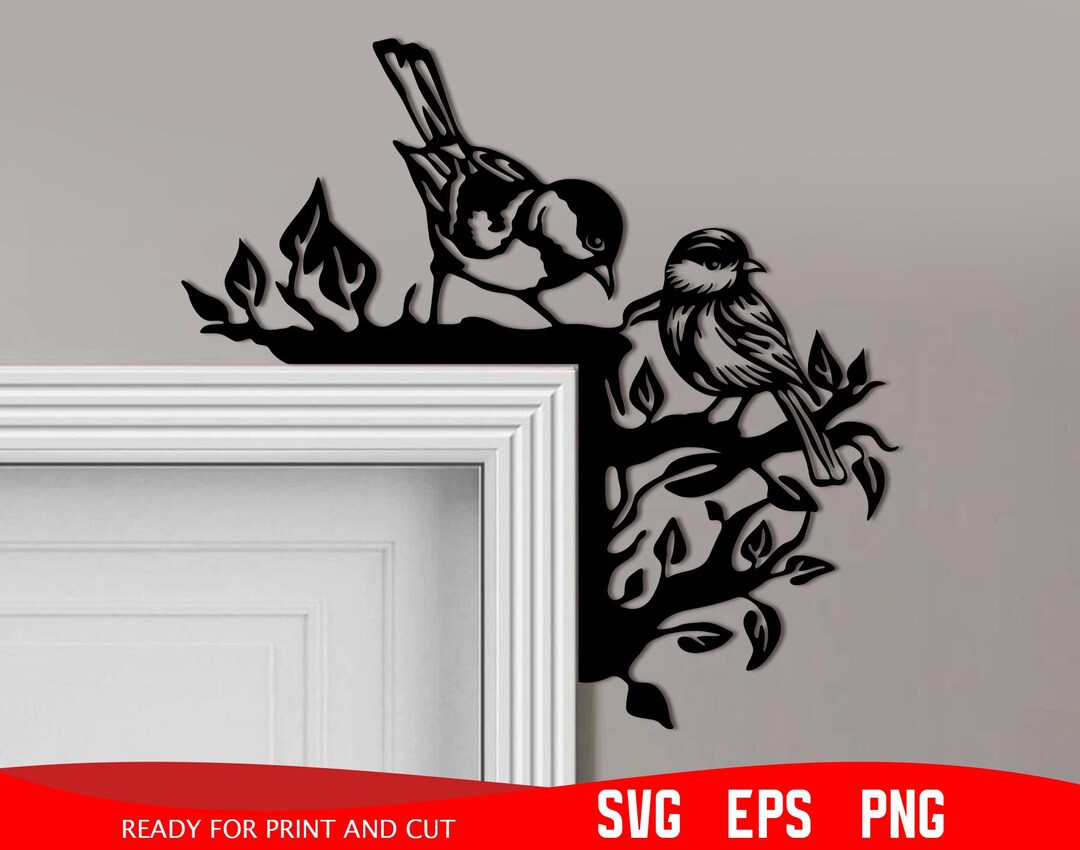 Bird Door Corner Svg, Home Decoration Svg, Door Corner Laser Cut ...