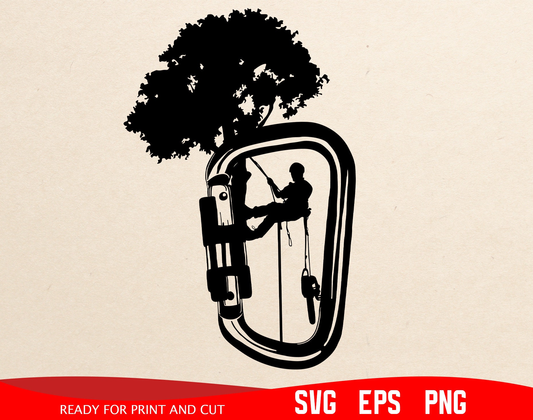 Tree Arborist SVG Tree Services Svg, Tree Cutter Climbing, Silhouette Tree Trimmer Cut Files Svg ...