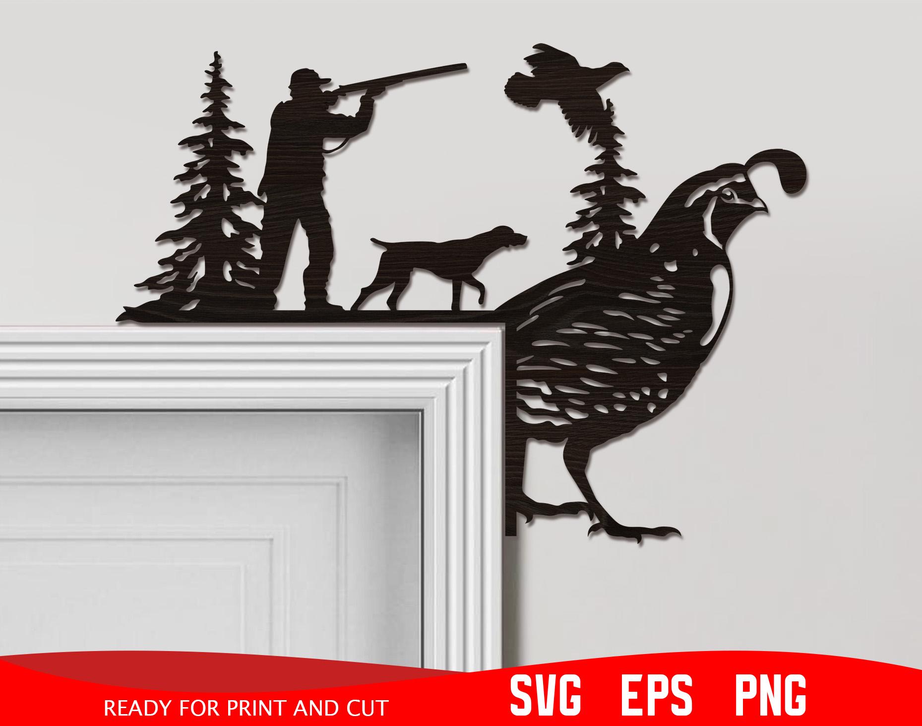 Quail Hunting Door Corner Svg, Hunting Door Corner Svg, Home Decoration ...