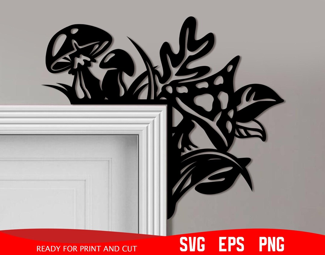 Mushrooms Door Corner Svg, Fall Door Corner Svg, Home Decoration Svg ...