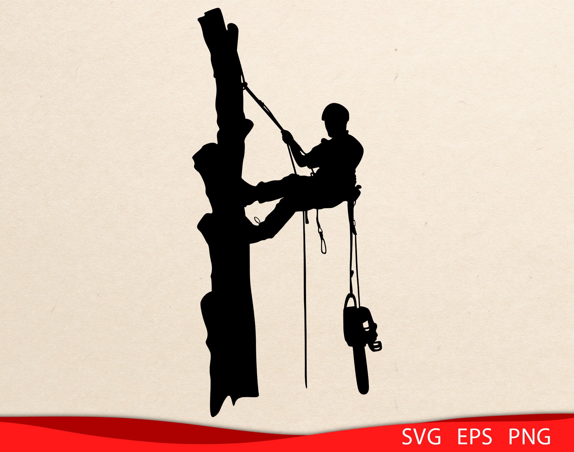 Tree Arborist SVG - Tree Services Svg, Tree Cutter Climbing, Silhouette ...