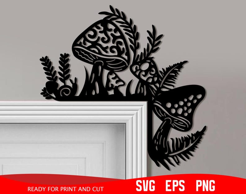 Mushrooms Door Corner Svg, Fall Door Corner Svg, Home Decoration Svg ...