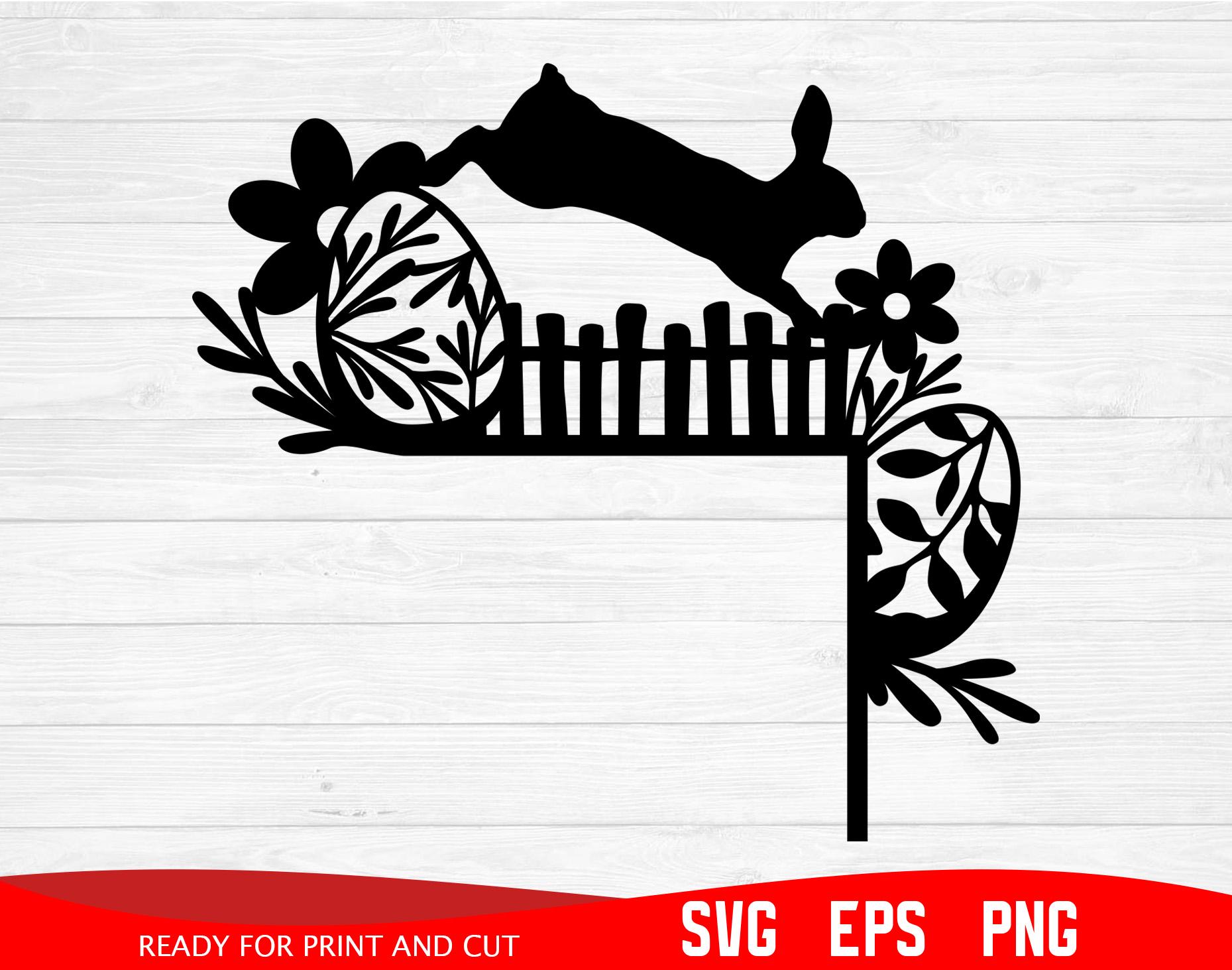 Easter Bunny Door Corner Svg, Easter Svg, Easter Eggs Svg, Laser Cut ...