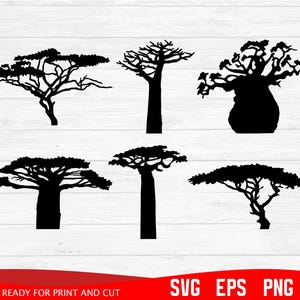 African Trees Svg Bundle, Cricut File, Baobab Svg Eps Png, African ...