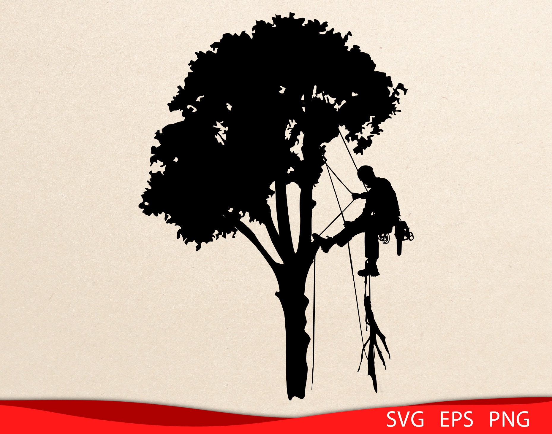 Tree Arborist SVG Tree Services Svg, Tree Cutter Climbing, Silhouette ...