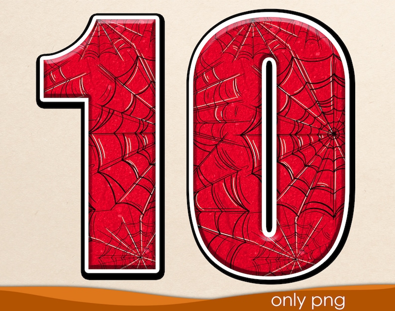Spider Web Numbers Png, Birthday Numbers Png, Digital Download, Numbers ...