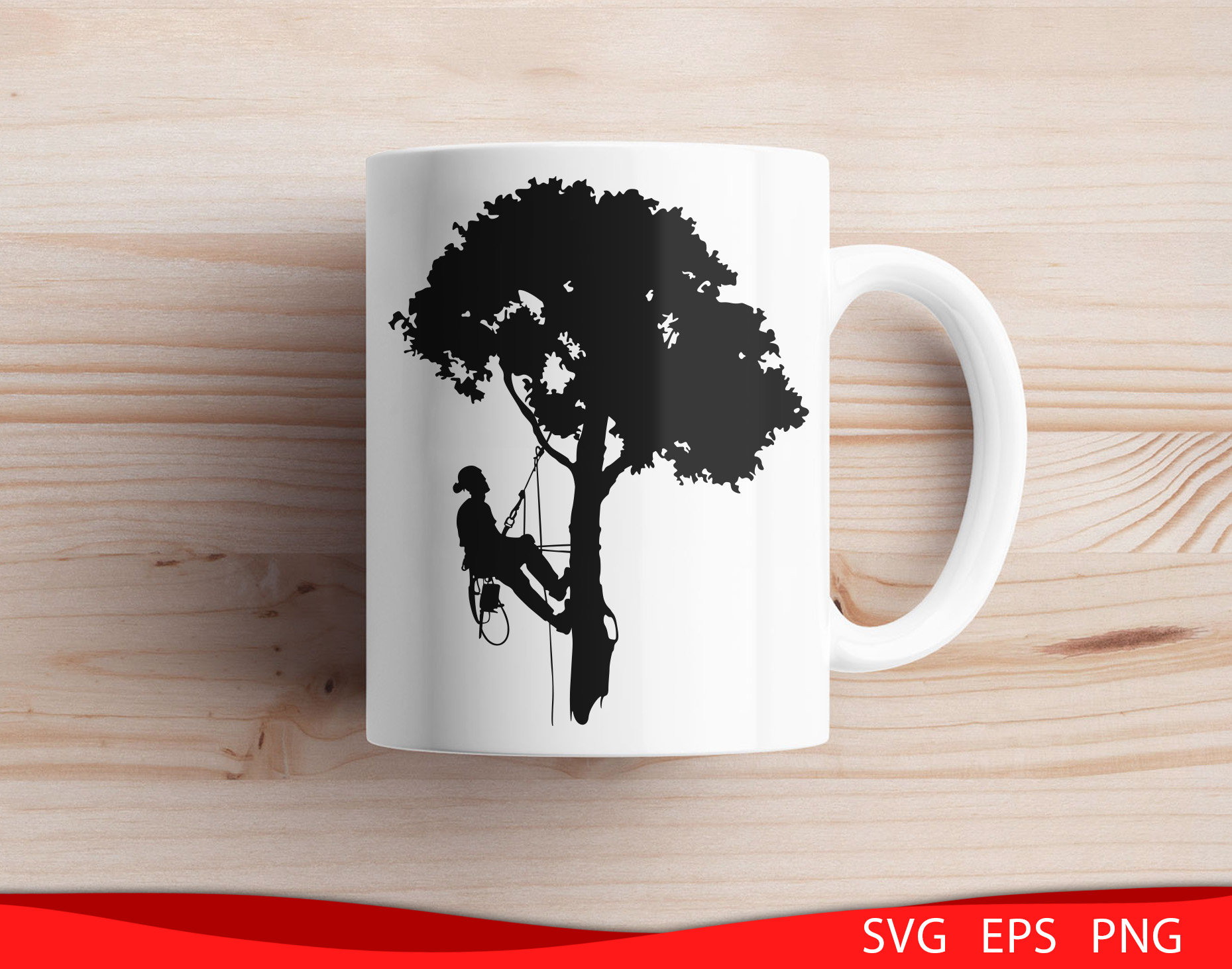 Tree Arborist SVG Tree Services Svg, Tree Cutter Climbing, Silhouette ...