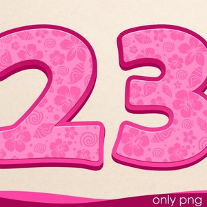Tropical Numbers Png, Summer Time Number PNG, Beach Life, Hawaii ...