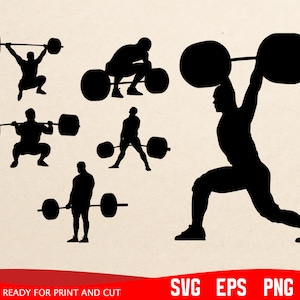 Weightlifting Svg Bundle, Power Lifting SVG, Weightlifter Clipart ...