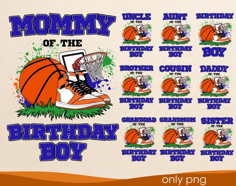 Basketball Birthday Boy Png, Basketball Birthday Family Png, Basketball ...