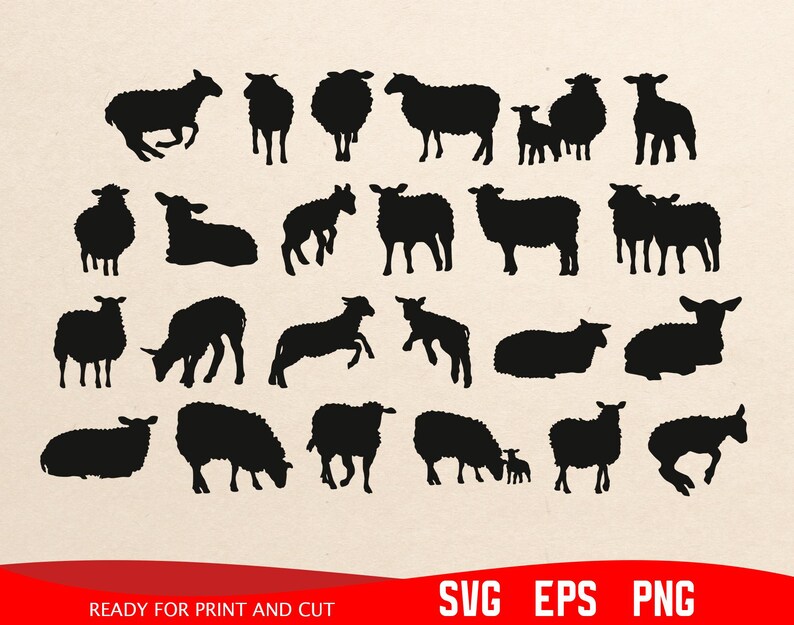 Sheep SVG Bundle, Sheep Svg Eps, Sheep Png, Sheep Vector, Sheep Cut ...