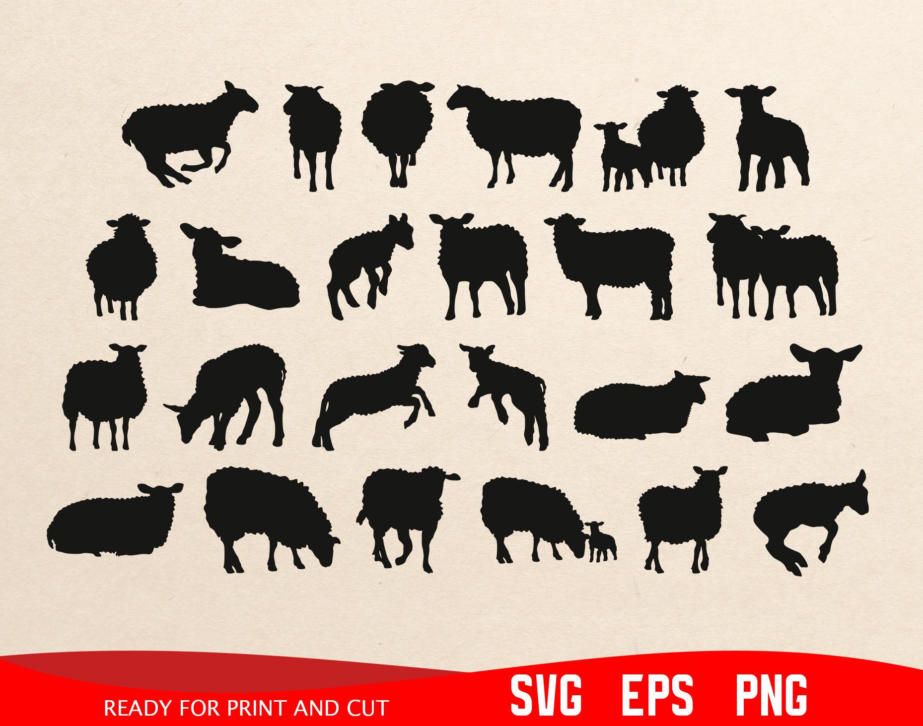 Sheep SVG Bundle, Sheep Svg Eps, Sheep Png, Sheep Vector, Sheep Cut ...