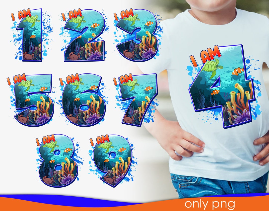Sea Aquarium Birthday Numbers Png, Ocean Sea Numbers Png, Birthday ...