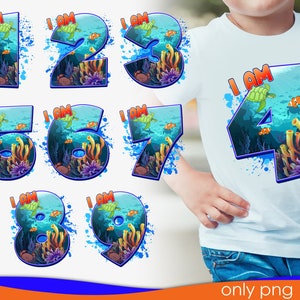 Sea Aquarium Birthday Numbers Png, Ocean Sea Numbers Png, Birthday ...