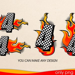 Racing Numbers PNG Instant Digital Download, Numbers Png, Birthday Girl ...
