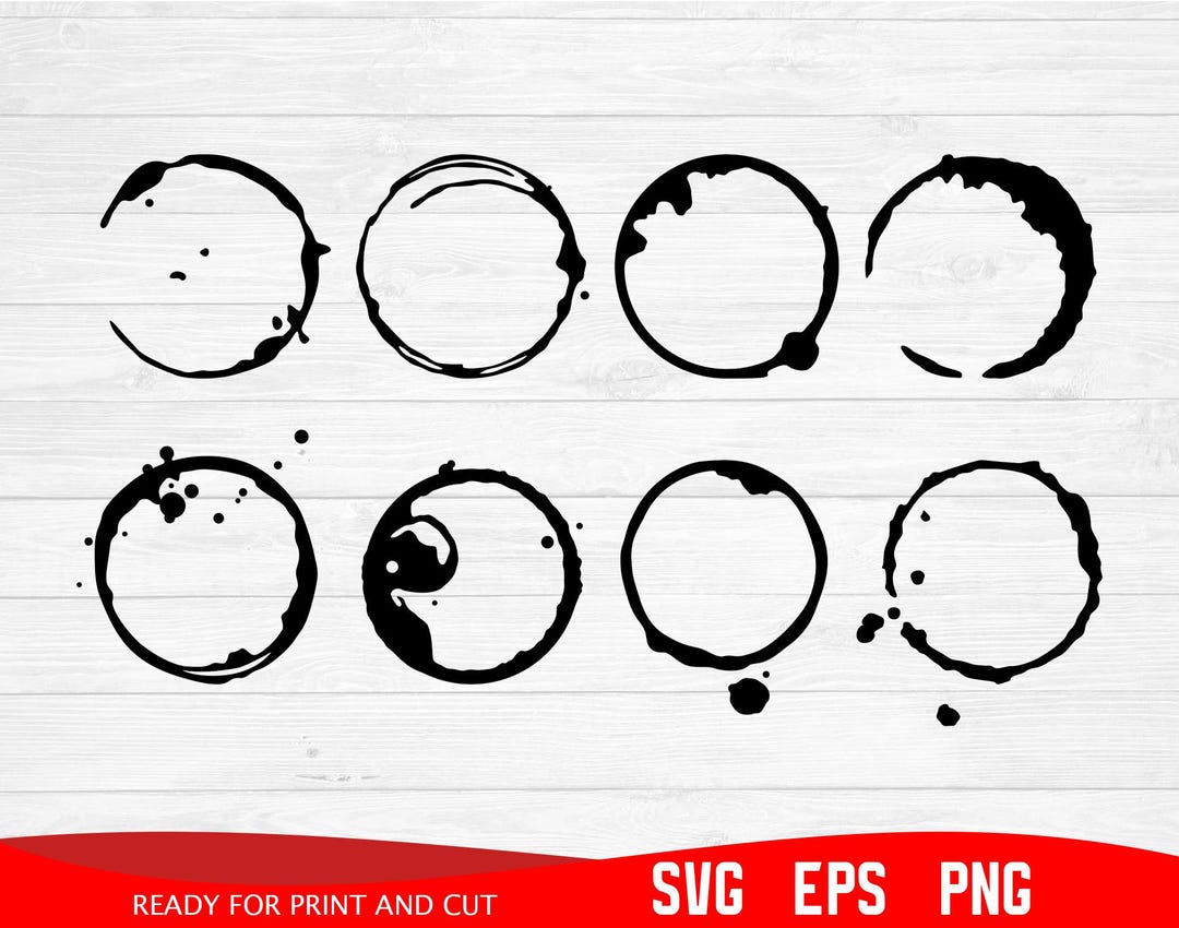 Coffee Stains SVG, PNG, JPG, Digital Cutting File, Instant Download ...
