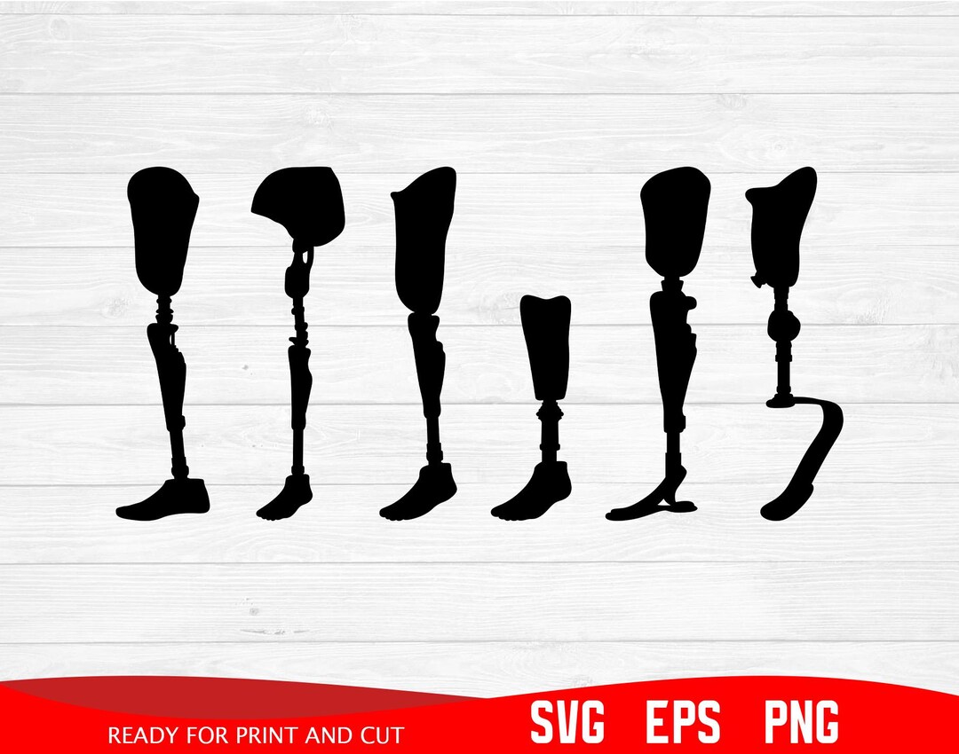 Leg Prothesis SVG, Prosthetic Leg Svg Png Eps, Silhouette, Artificial ...