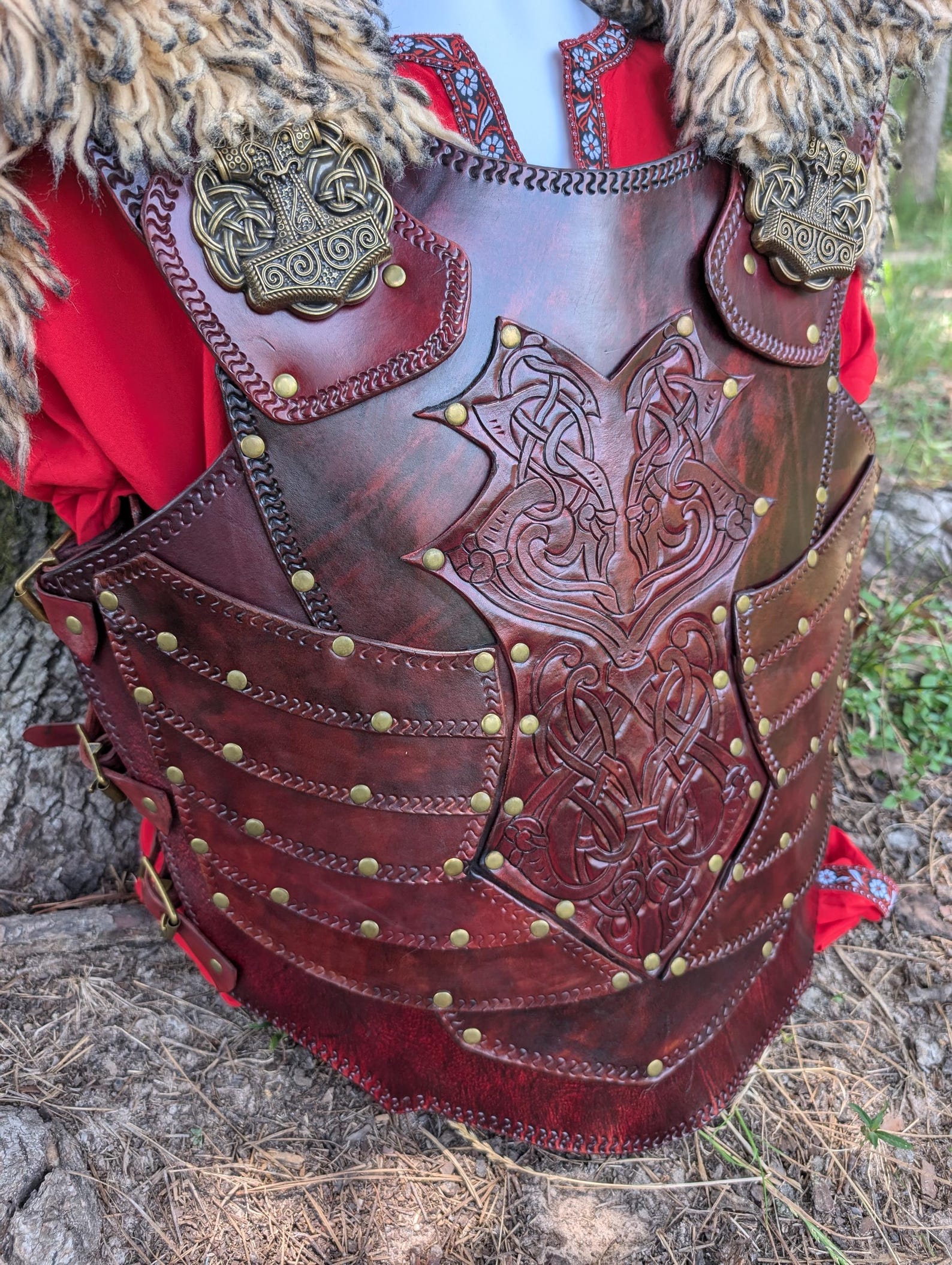 Hand Engraved Leather Viking Chest Piece for LARP and Cosplay - the ...