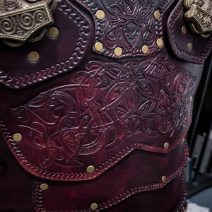 Viking Engraved Leather Chest Piece for LARP and Cosplay - the ...