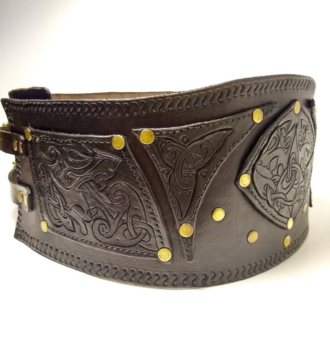Viking Engraved Leather Belt for Larping and Cosplay - Etsy