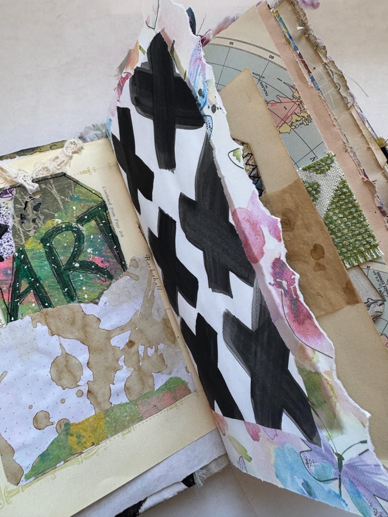 Handmade Mixed Media Art Journal Master Board Cover Diary Junk Journal ...