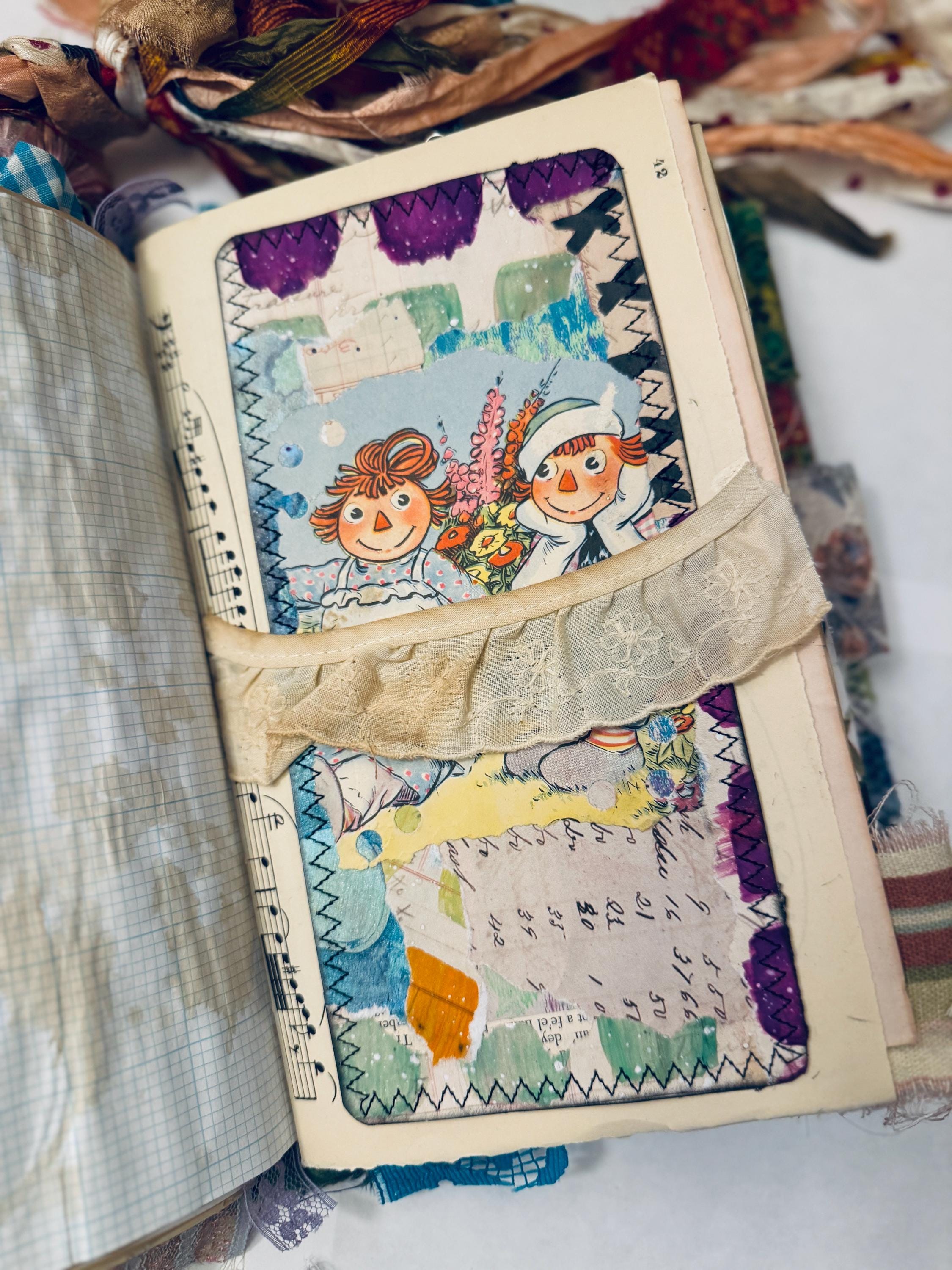 Handmade Junk Journal Marcella Raggedy Ann Journal Eclectic Diary - Etsy