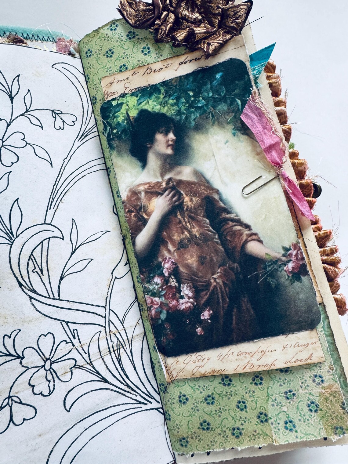 Handmade Journal Tall Skinny Vintage Junk Journal Diary - Etsy