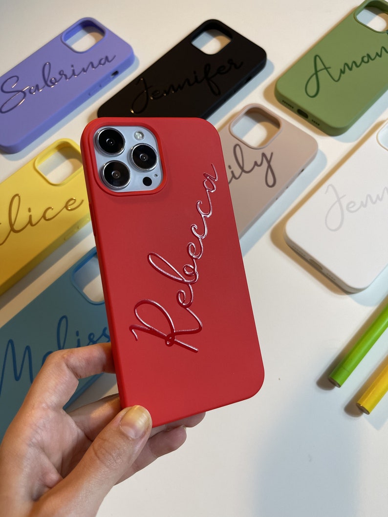 Personalized Name Glossy Embossed Red Color 3D Printing - Etsy
