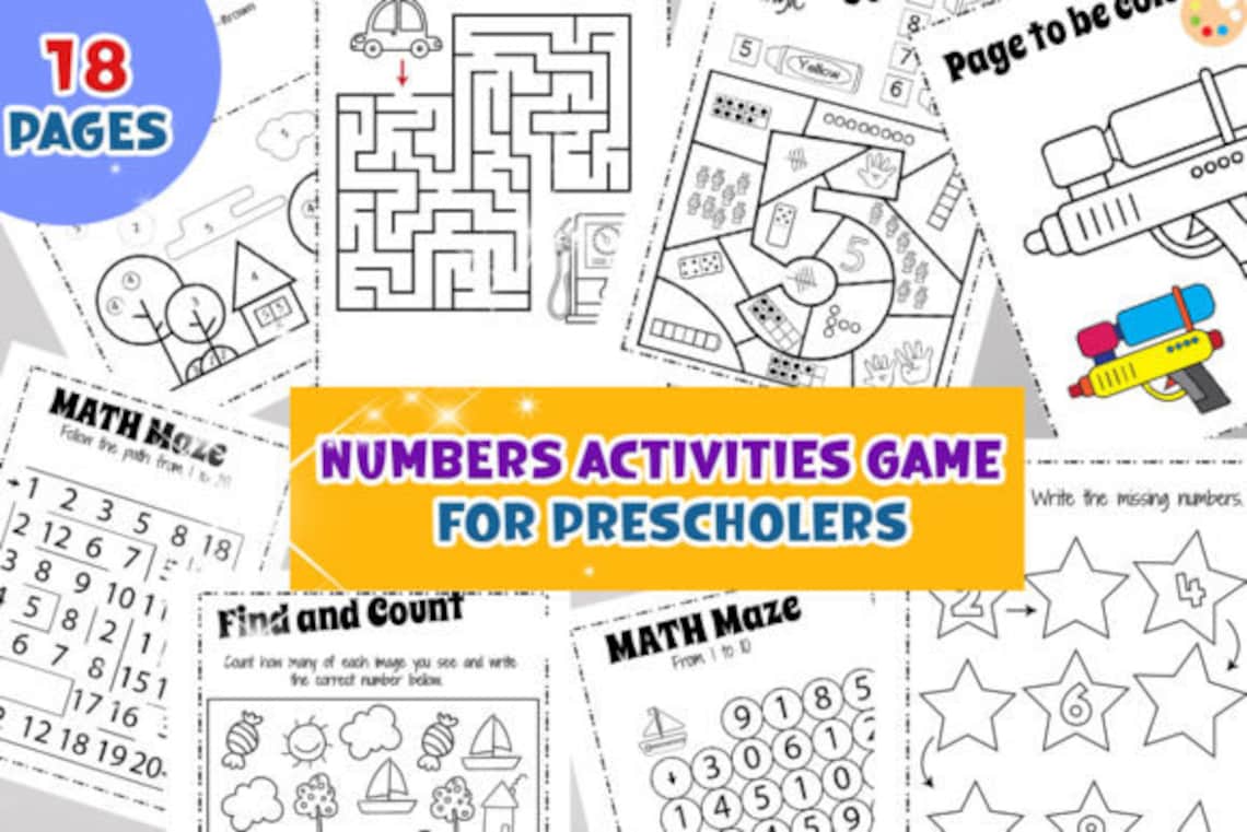Preschool Printables Learning Numbers - Etsy