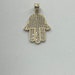 10k Yellow Gold Fatima Hand Pendant With CZ - Etsy