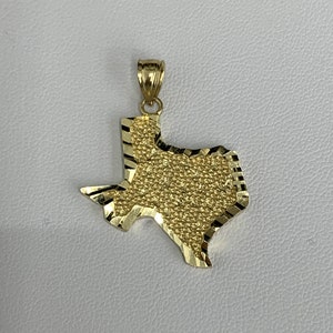 10k Yellow Gold Texas State Pendant - Etsy