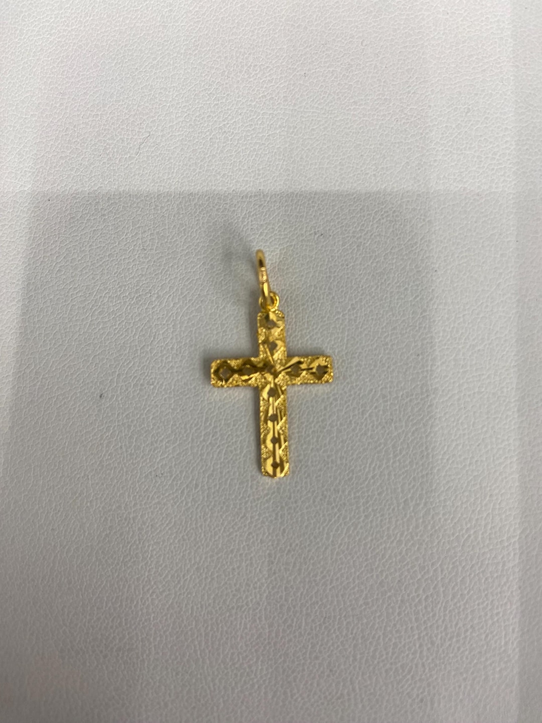21k Yellow Gold Cross Pendant With CZ - Etsy