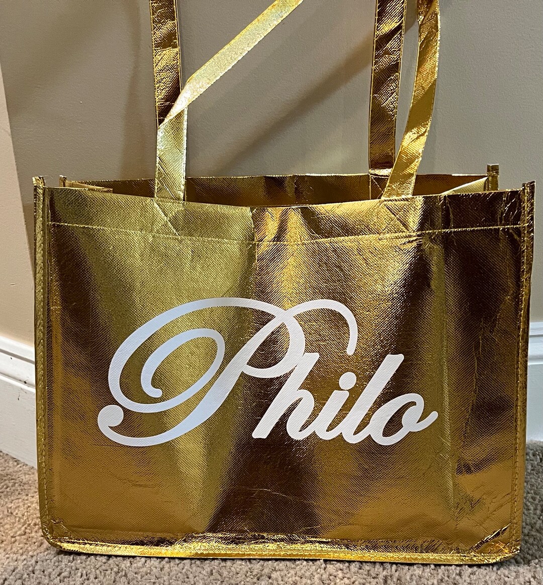Philo Affiliate Gold Metallic Tote Bag - Etsy