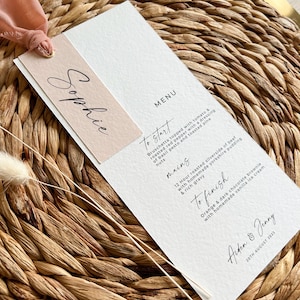 Personalised Wedding Menu & Place Name Custom Wedding Placeholder - Etsy