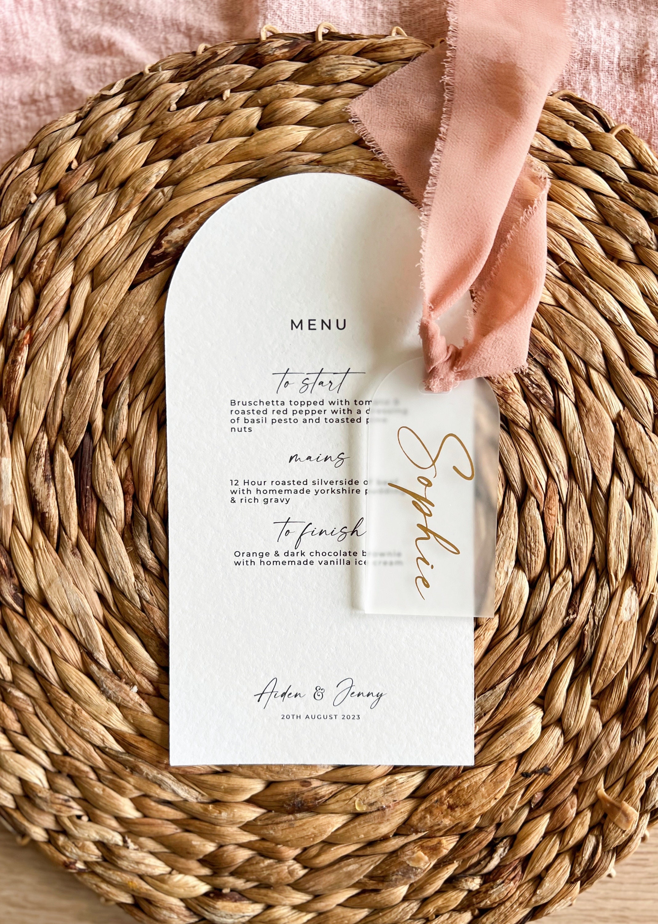 Personalised Wedding Menu & Place Name Custom Acrylic - Etsy UK