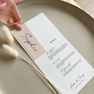 Personalised Wedding Menu & Place Name Custom Wedding Placeholder - Etsy