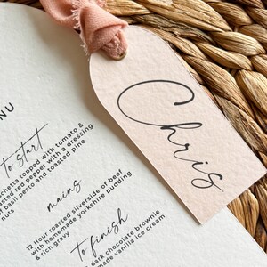 Personalised Wedding Menu & Place Name Custom Acrylic Placeholder Arch ...